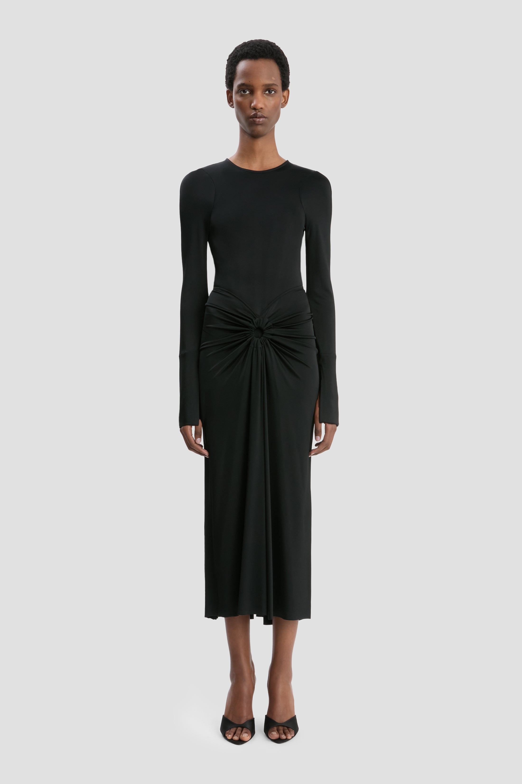 Frances Midi Dress In Black – Victoria Beckham UK