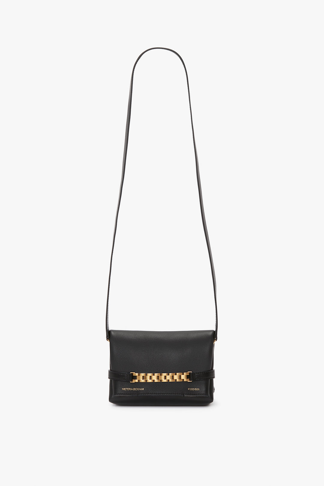 Mini Chain Pouch Bag With Long Strap In Black Leather – Victoria Beckham UK